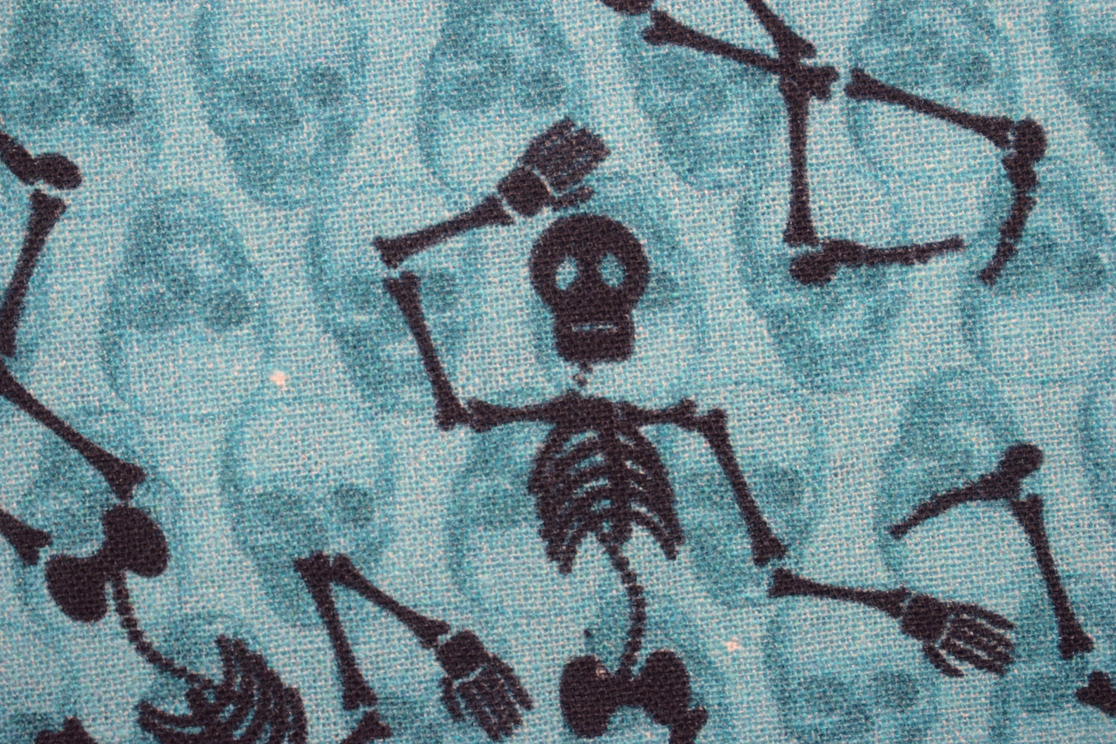 Halloween Fabric Dancing Skeleton Fabric Skull Fabric - Etsy