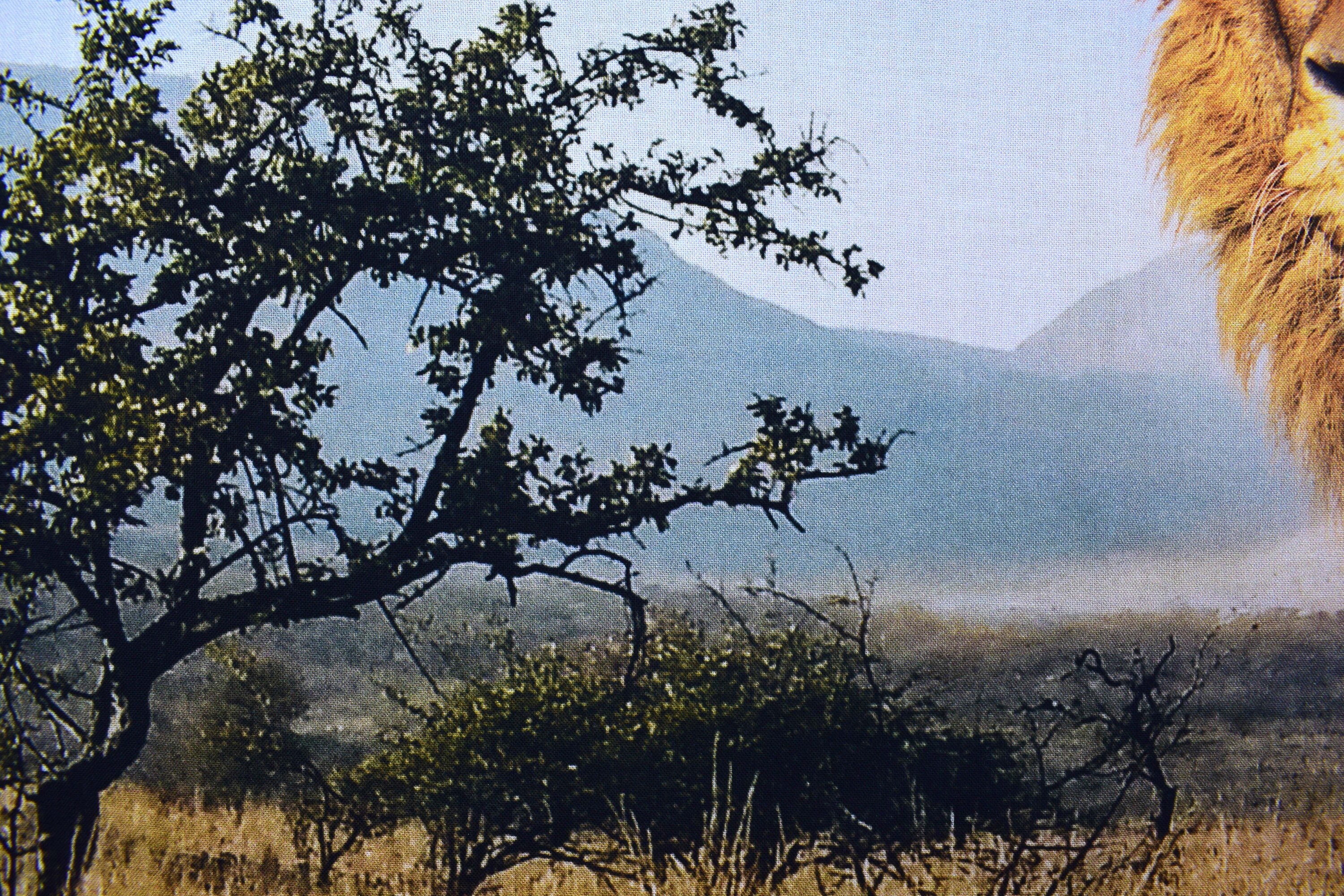 Lion Fabric Panel Quilting Panel Wild Kingdom Digital Panel | Etsy