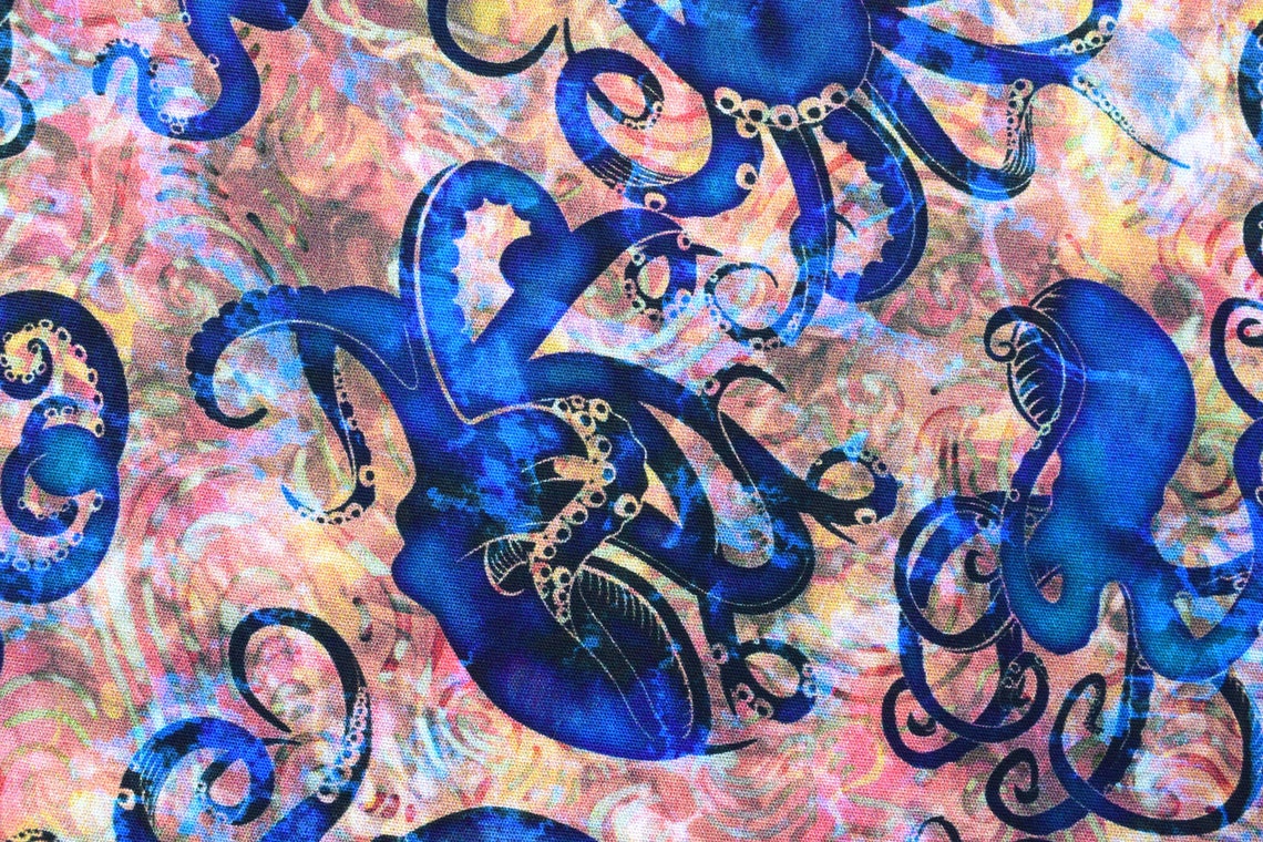 Octopus Fabric Quilting Fabric Cotton Fabric Quilting - Etsy UK