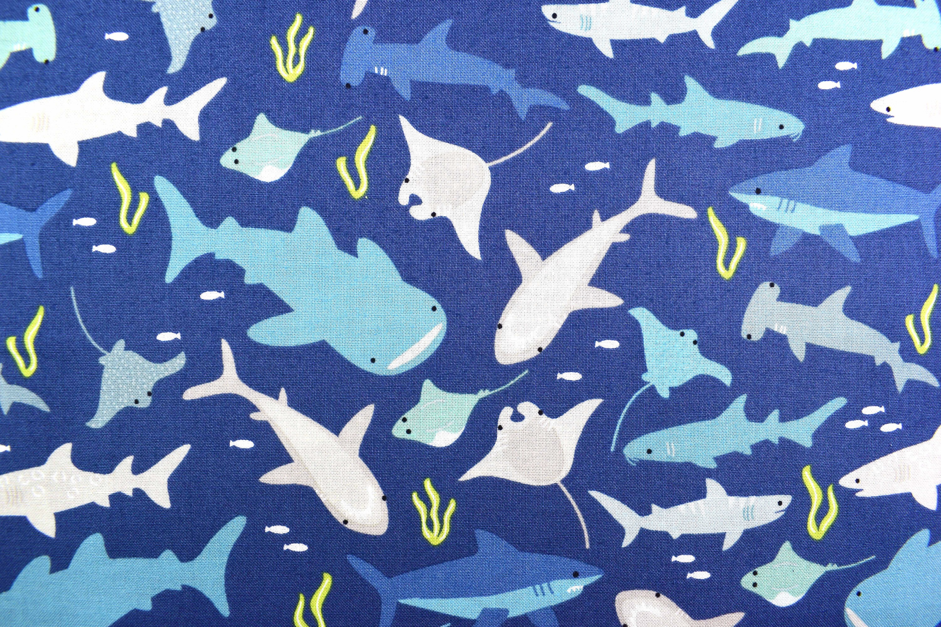 Shark Fabric Quilting Fabric Cotton Fabric Riley Blake | Etsy