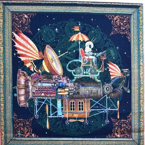 Steampunk Fantasy Fabric Panel, Quilting Panel, Fantasy and Fiction ...
