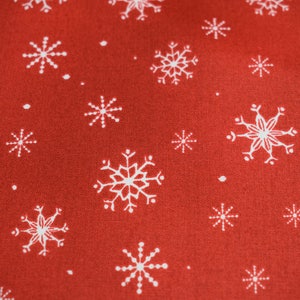 Red Snowflake Fabric, Christmas Fabric, Quilting Fabric, Just Chillin ...