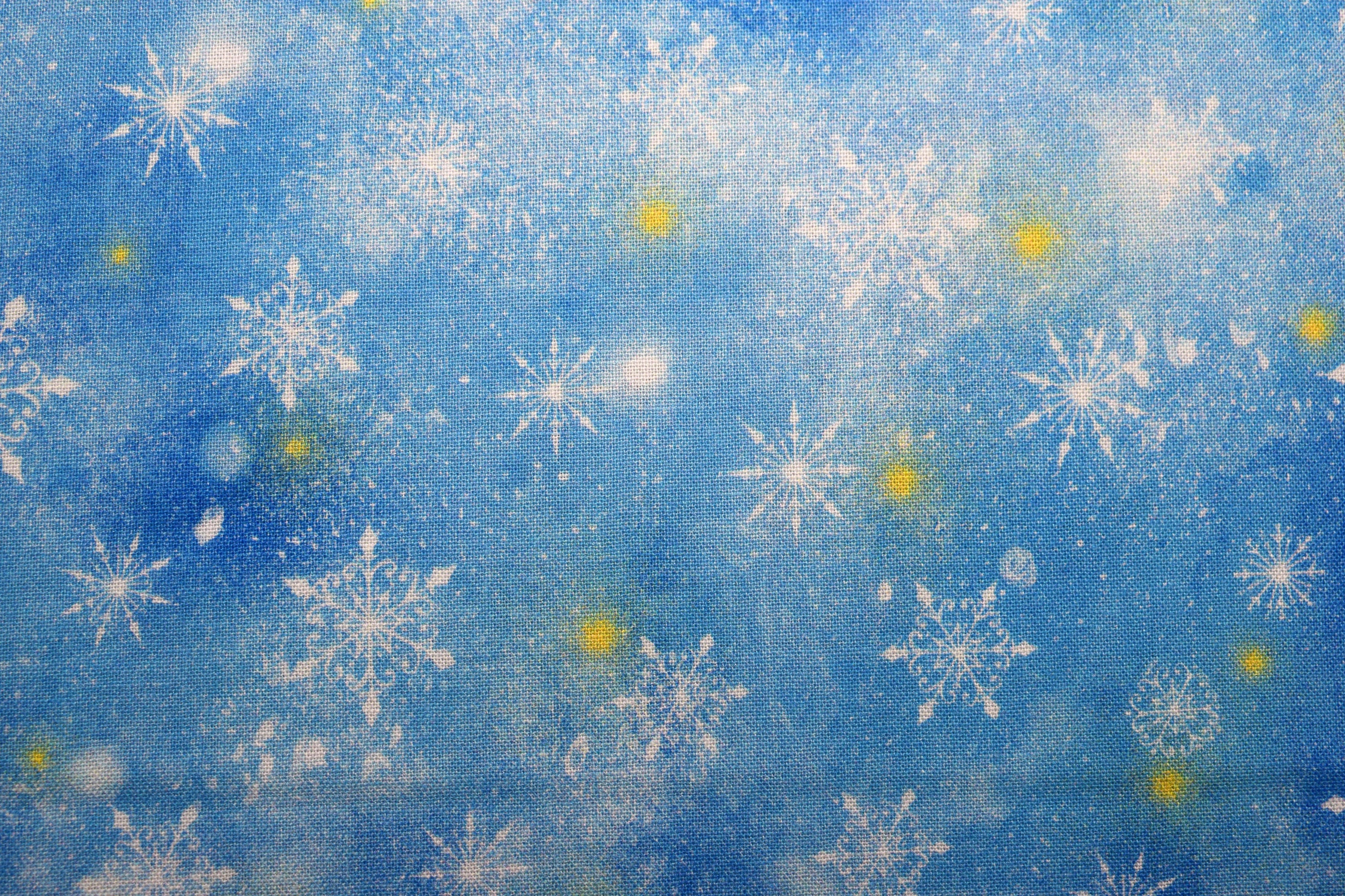 Light Blue Snowflake Fabric, Woodland Cuties, Christmas Quilting Fabric ...