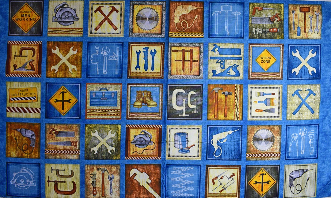 Craftsman Quilting Panel, Woodworking Fabric, Quilting Treasures Fabric ...