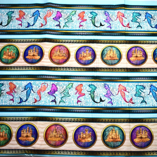 Mermaid Border Fabric - Etsy