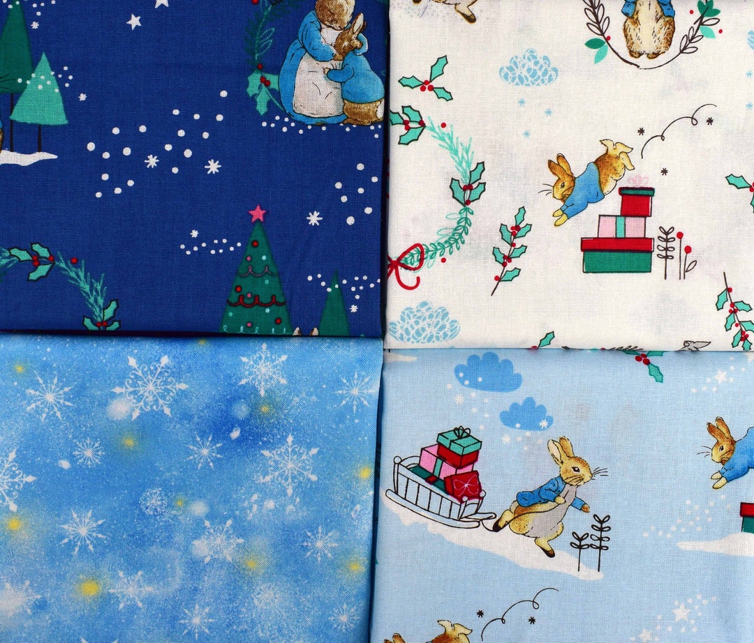 Peter Rabbit Christmas Fabric Collection, Quilting Fabric, Peter Rabbit ...