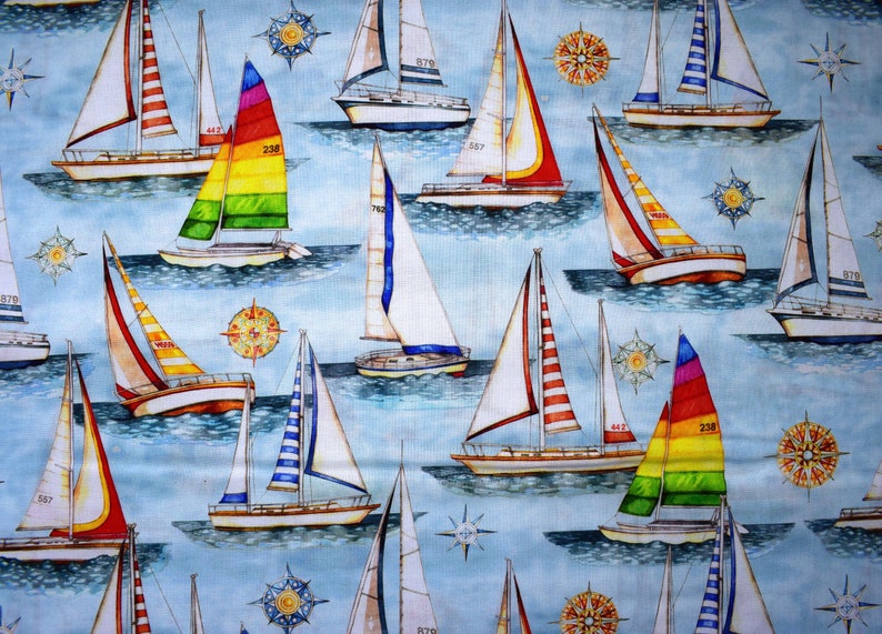 Nautical Fabric Collection Fabric Bundle Smooth Sailing by | Etsy