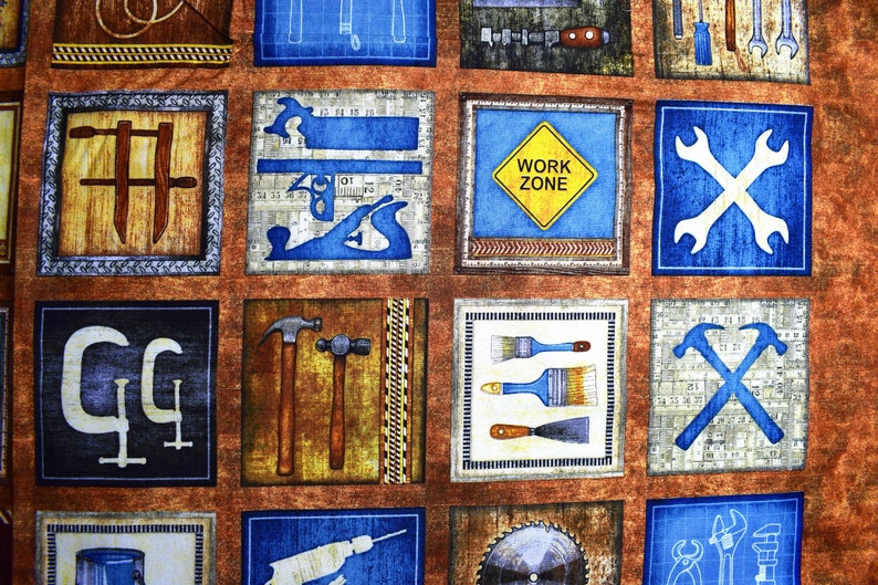 Woodwork Fabric Panel Craftsman Quilting Panel Quilting - Etsy