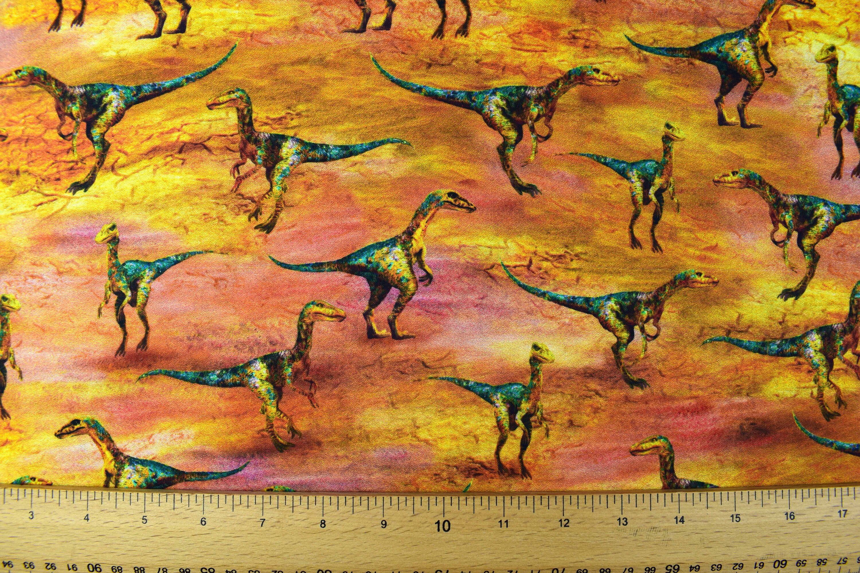 Raptor Fabric Quilting Fabric Cotton Fabric Velociraptor - Etsy