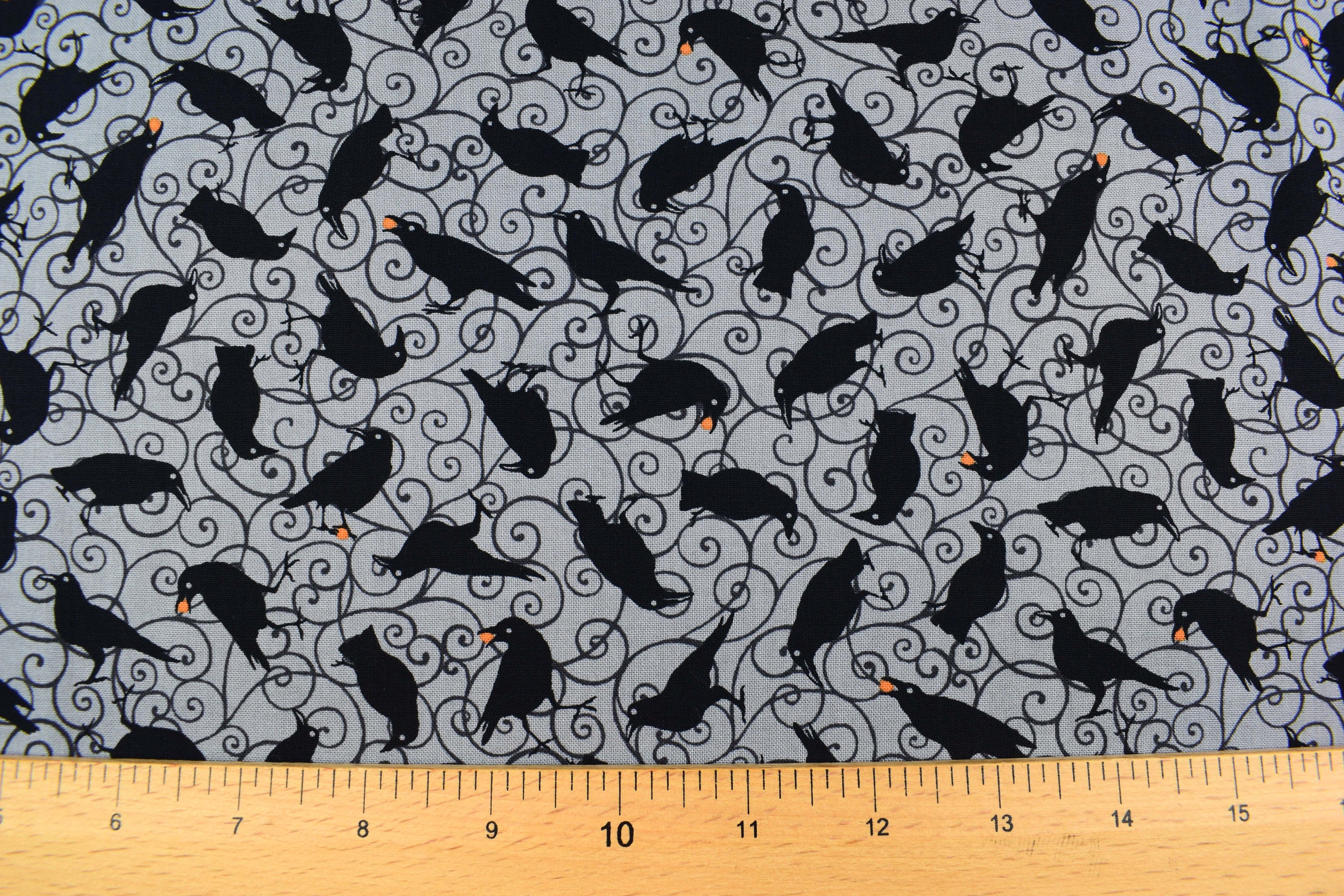 Raven Fabric Halloween Fabric Quilting Fabric Cotton - Etsy UK