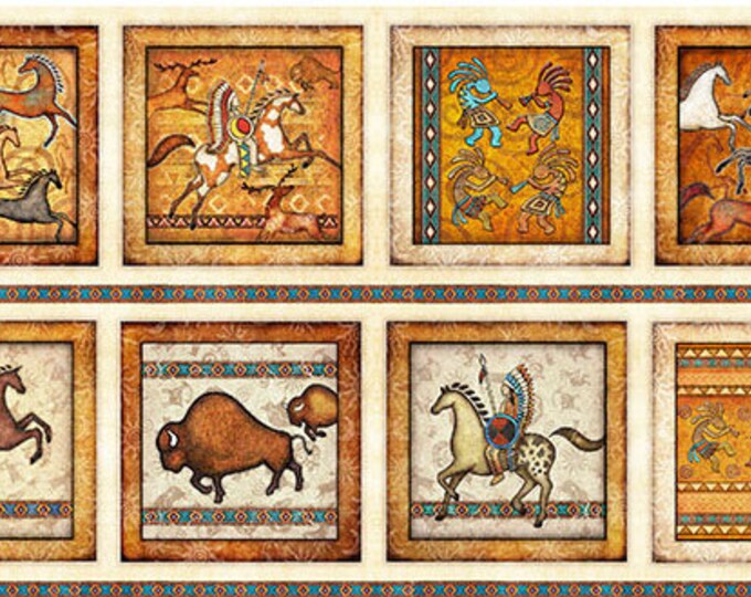 Native American Panel, Kokopelli Fabric, Quilting Panel, Cotton Fabric ...