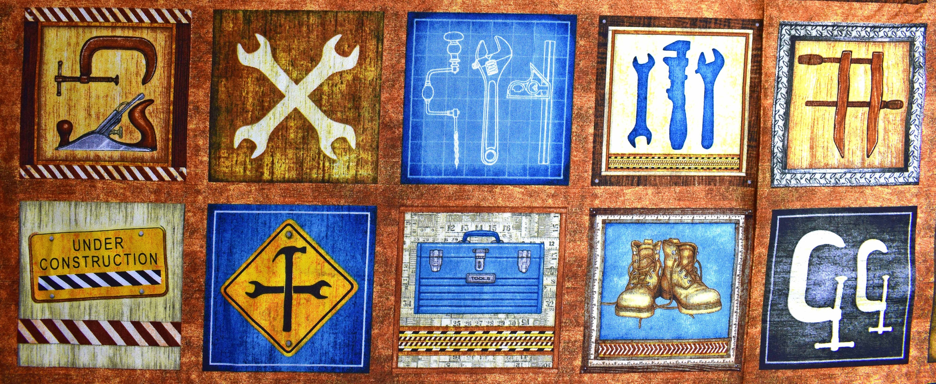 Woodwork Fabric Panel Craftsman Quilting Panel Quilting | Etsy