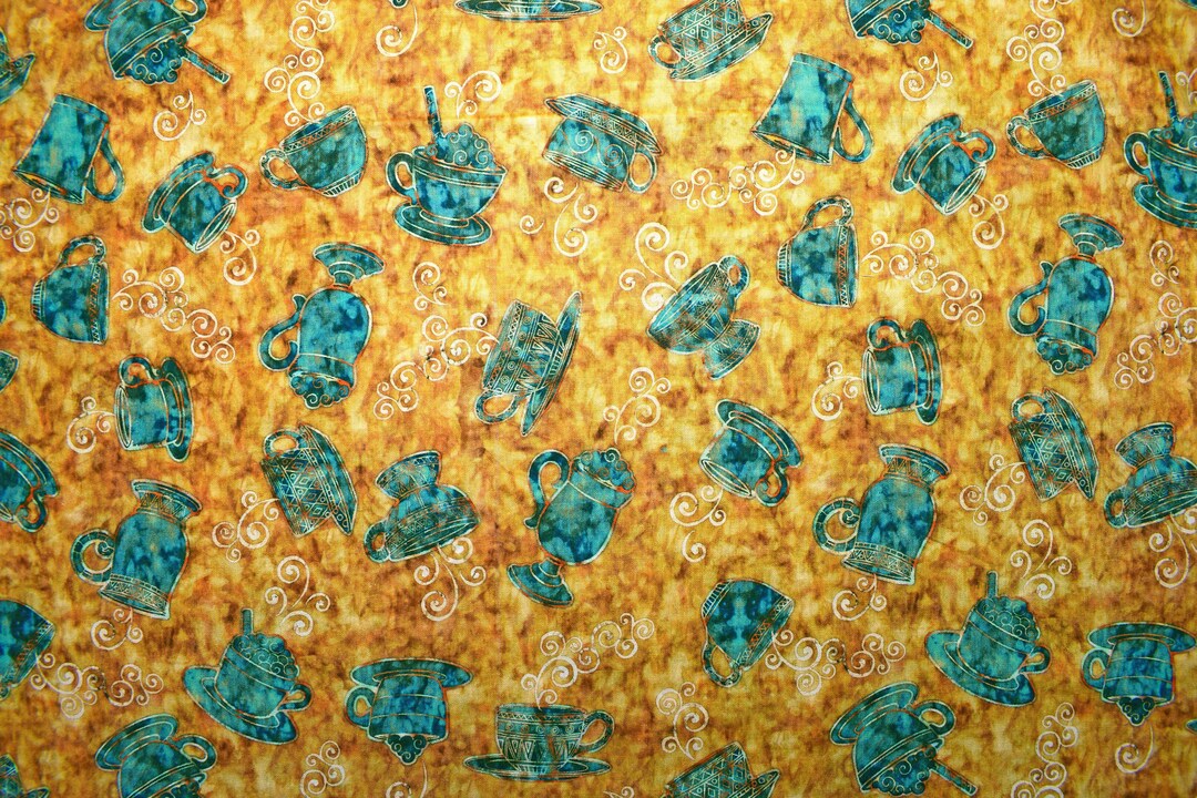 Coffee Cup Fabric: Mottled Sand Cotton Quilting Fabric - Price by Half ...