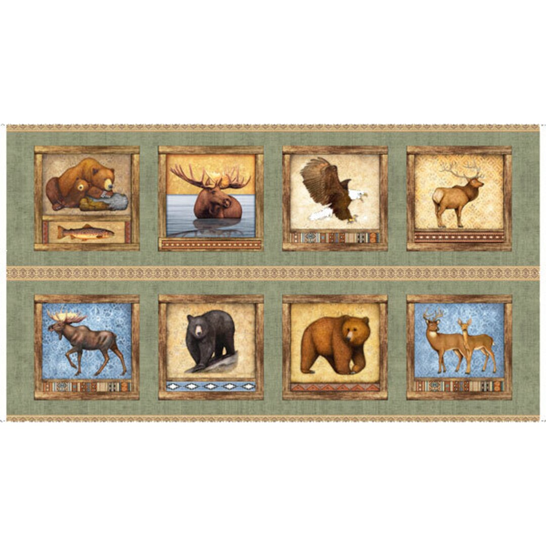 American Wilderness Panel, Quilting Panel, Cotton Fabric, Timberland ...