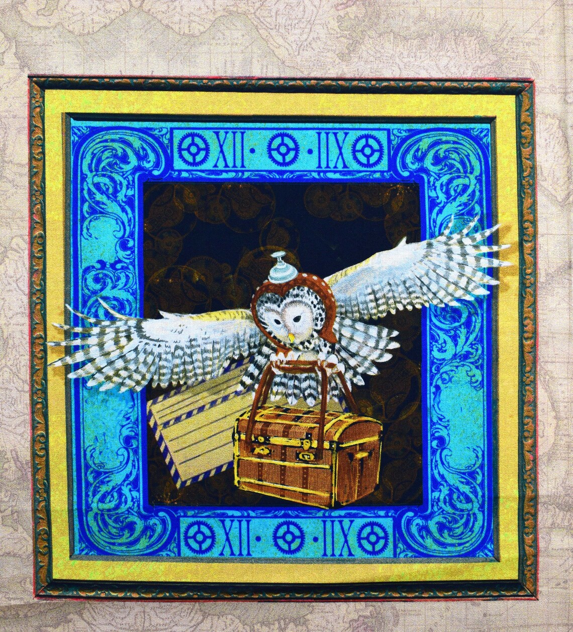 Steampunk Fantasy fabric panel Quilting panel Fantasy and | Etsy