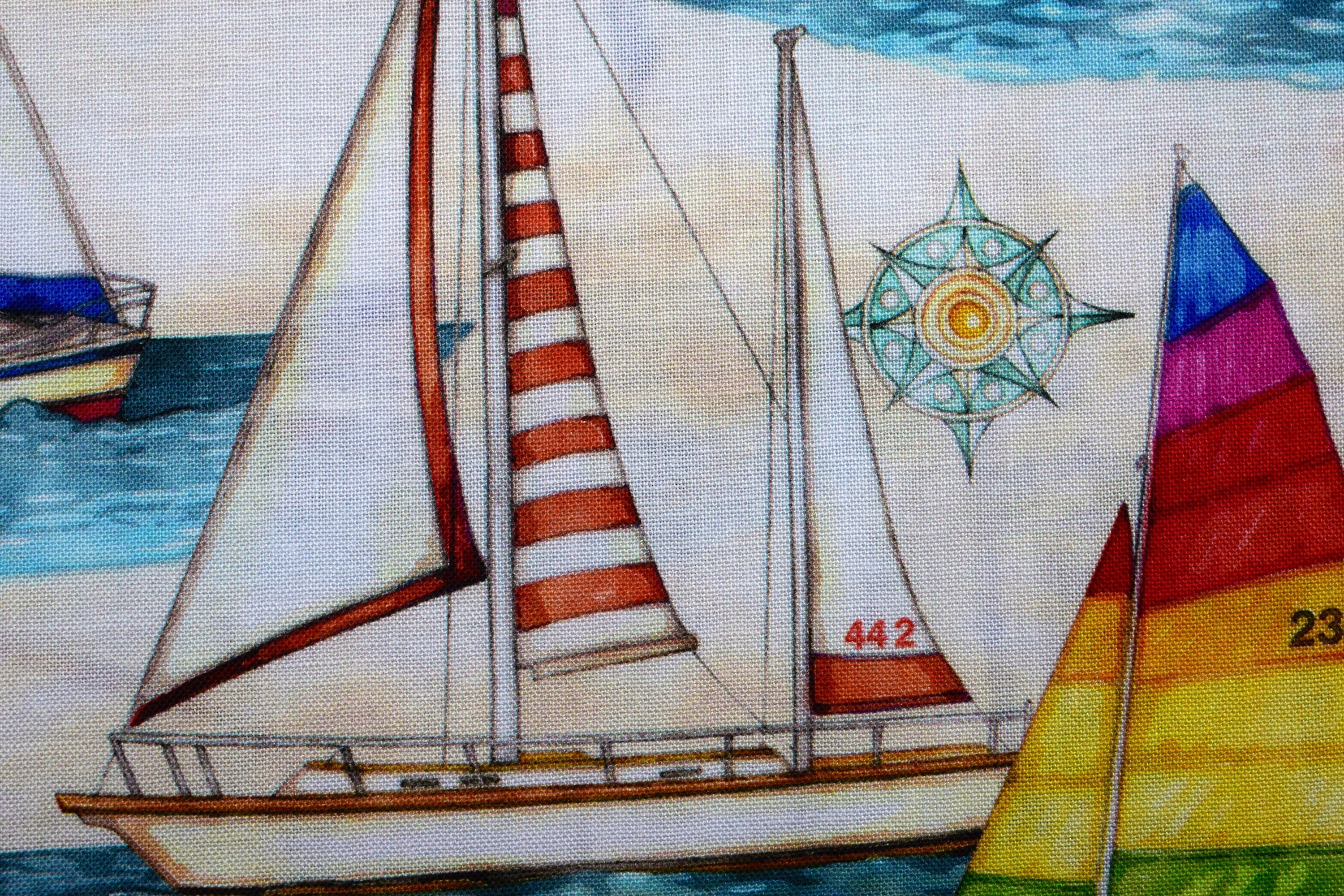 Sailing boat fabric Quilting fabric Smooth Sailing price by | Etsy