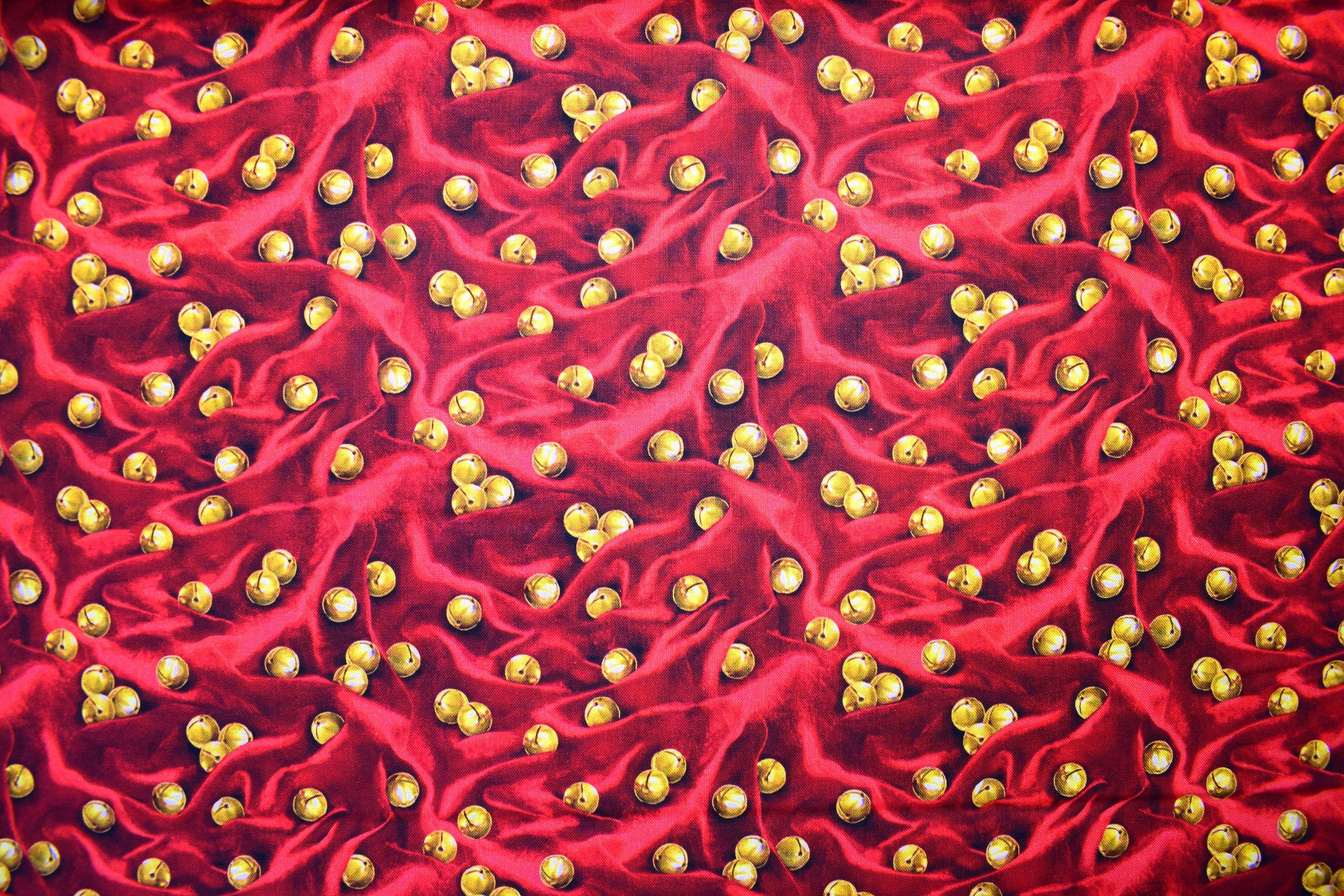 Red Christmas Bells Fabric Santa's List Christmas - Etsy UK