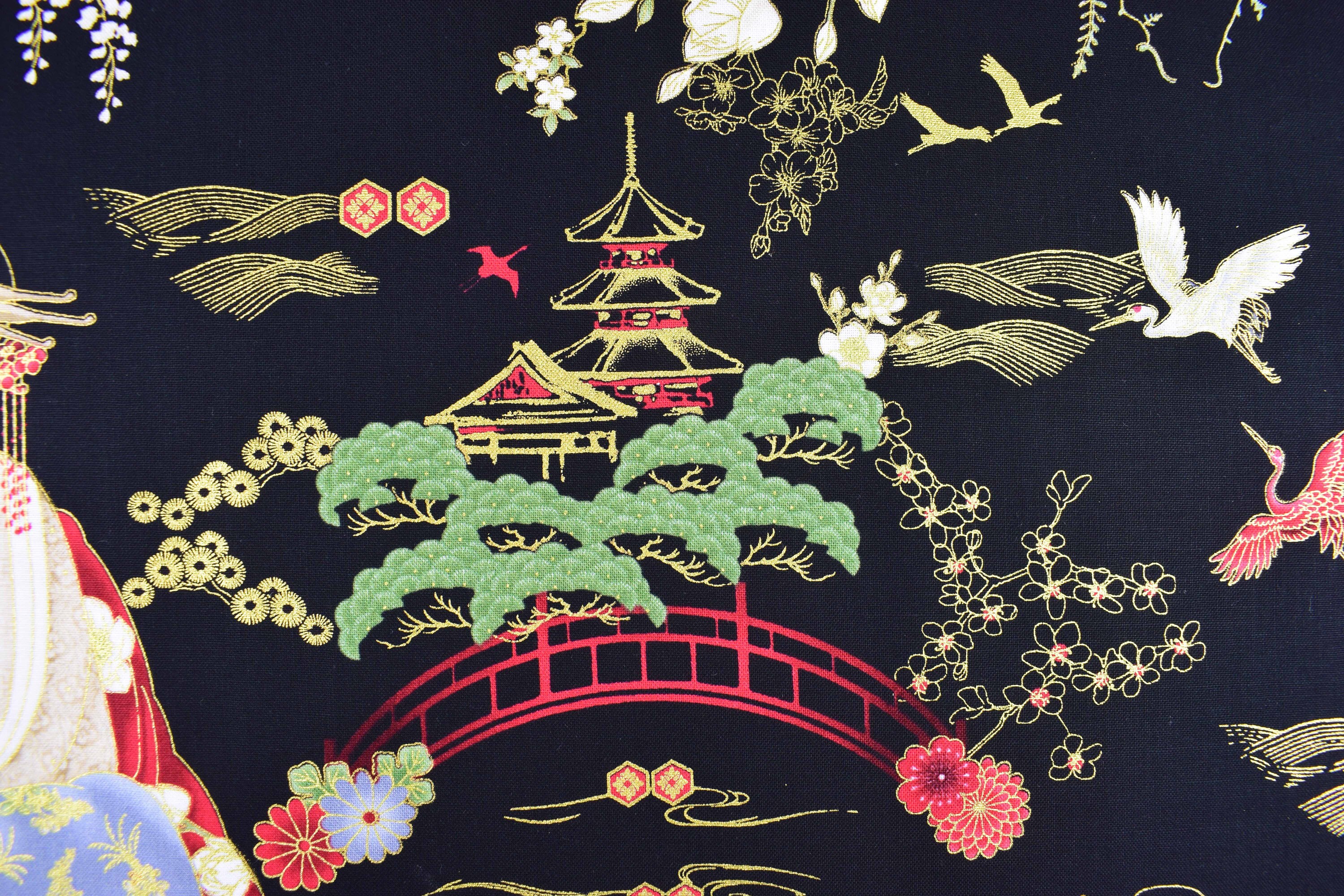 Japanese Geisha Quilting Fabric Cotton Fabric Price by the - Etsy