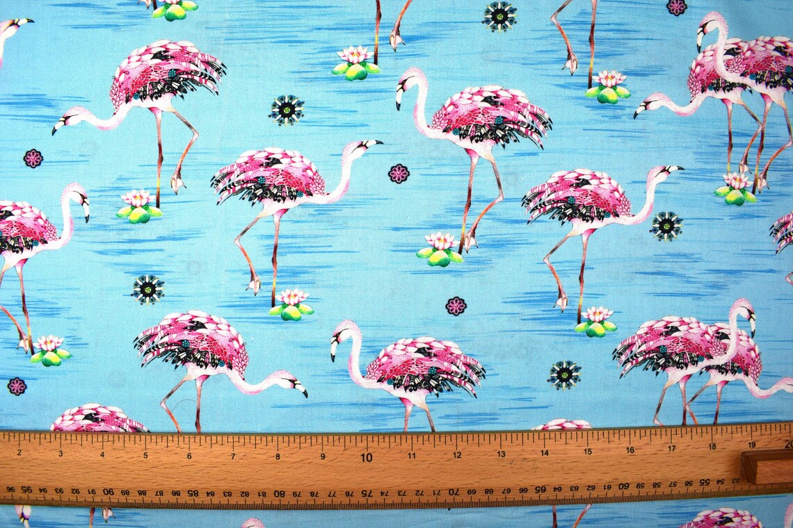 Flamingo Fabric Quilting Fabric Cotton Fabric Quilting | Etsy
