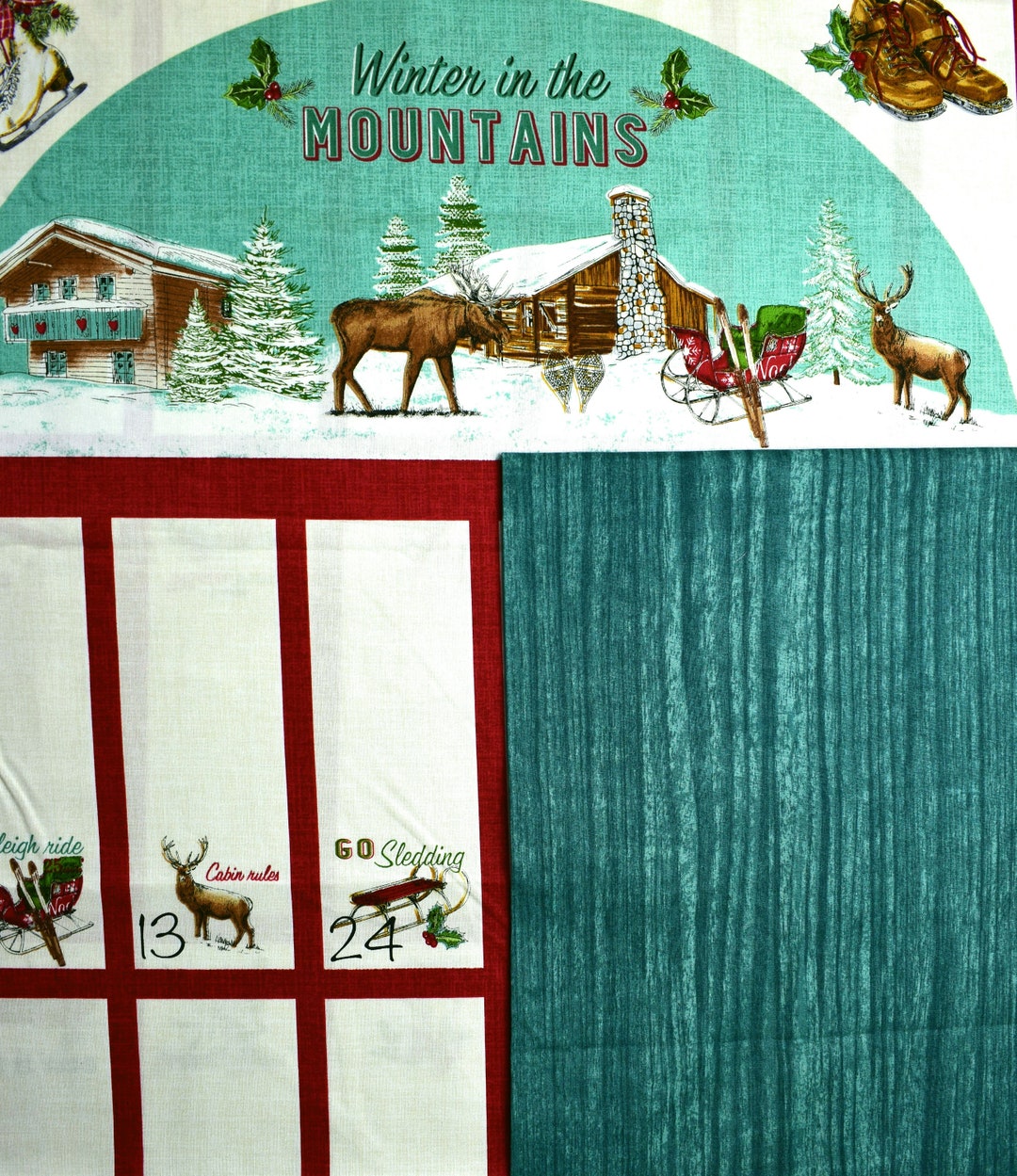 Mountain Lodge Fabric Advent Calendar Quilting Kit - Etsy