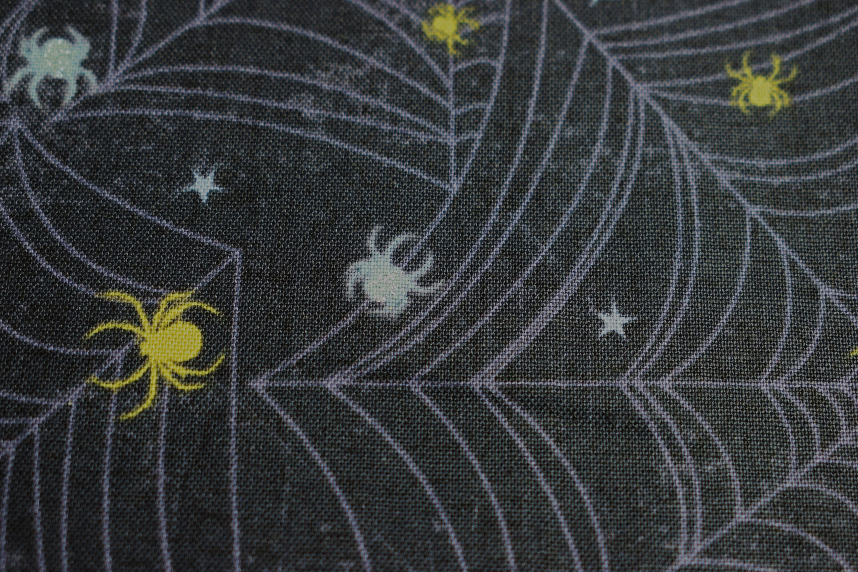 Spider fabric glitter fabric Halloween fabric cobweb | Etsy
