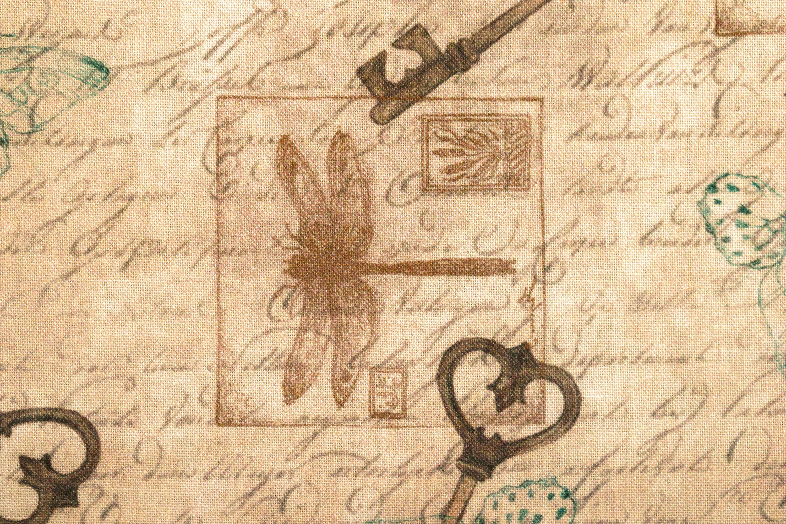 Key Fabric Quilting Fabric Keys to the Garden Price by the | Etsy