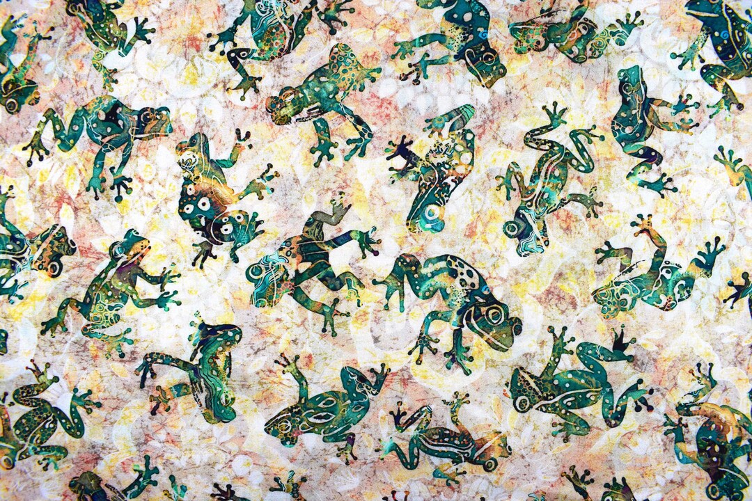 Frog Fabric, Quilting Fabric, Cotton Fabric - Price by the Half Metre ...