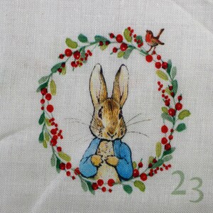 Peter Rabbit Fabric Advent Calendar Panel, Re-usable Advent Calendar ...