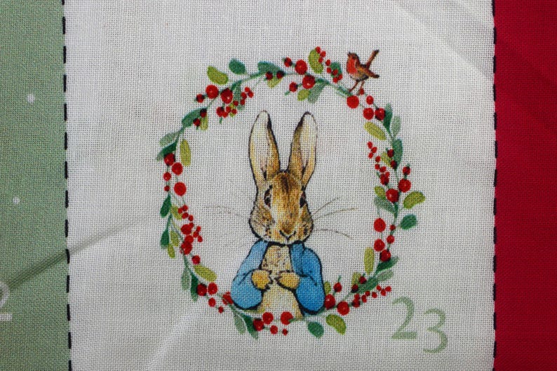 Peter Rabbit Advent Calendar Fabric Panel, Christmas Quilting - Etsy