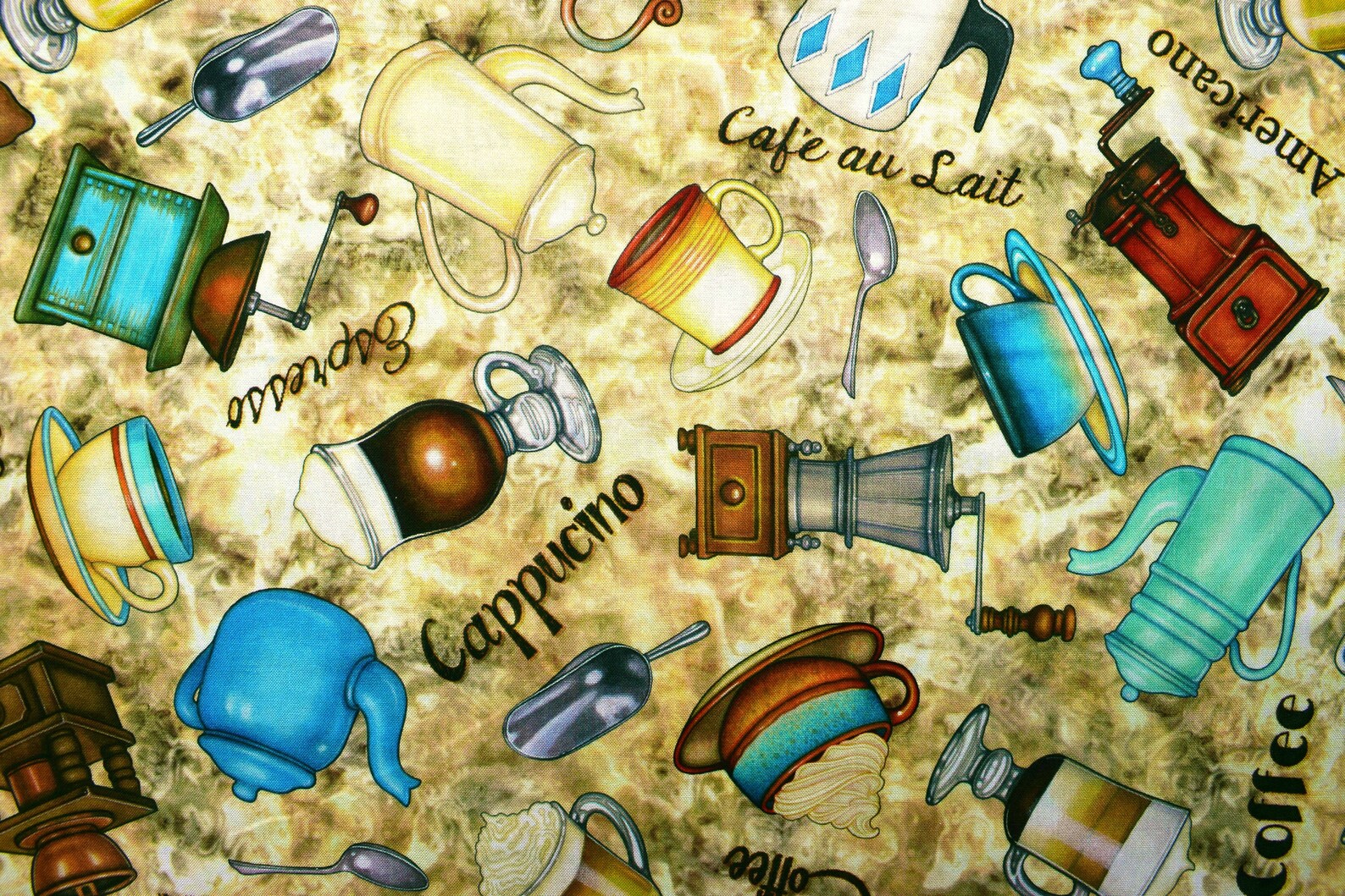 Coffee Grinder Fabric Quilting Fabric Cotton Fabric - Etsy