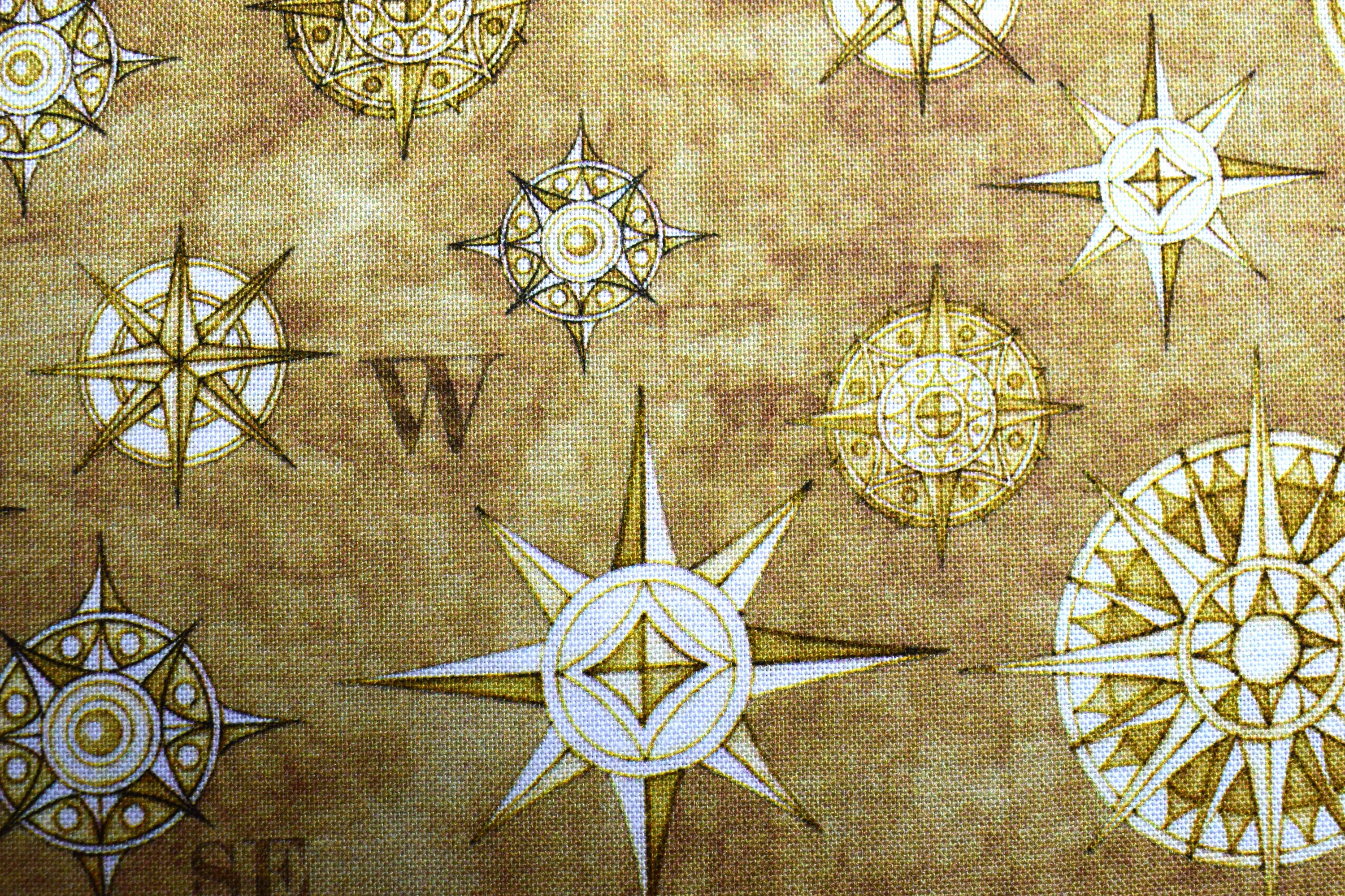 Beige Compass fabric Quilting fabric cotton fabric quilting | Etsy