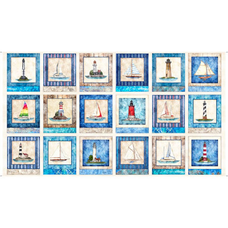 Nautical Fabric Collection Fabric Bundle Smooth Sailing by | Etsy