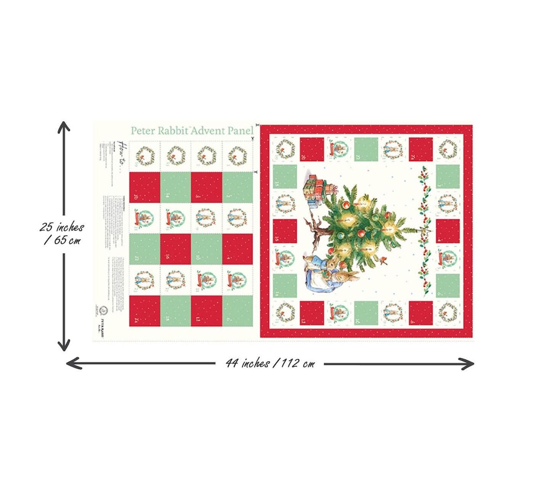 Peter Rabbit Fabric Advent Calendar Panel, Re-usable Advent Calendar ...