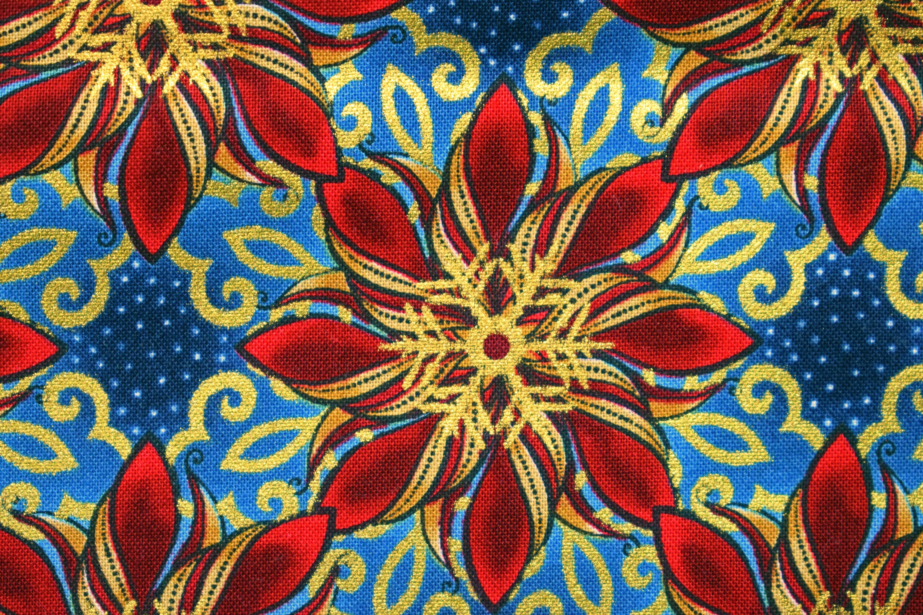 Red Poinsettia Fabric Quilting Fabric Jason Yenter Price | Etsy