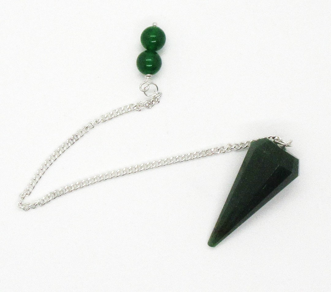 Pendulums Gemstone: Dark Green Jade, 4.25cms X 2cms Gemstone - Etsy UK