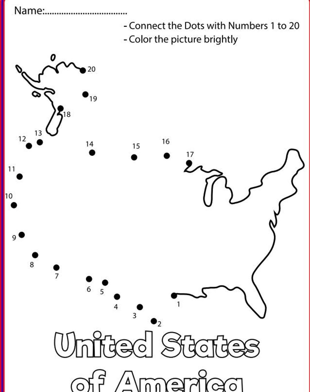 Dot-to-dot Maps Worksheets | Geography Learning Activity | Printable ...