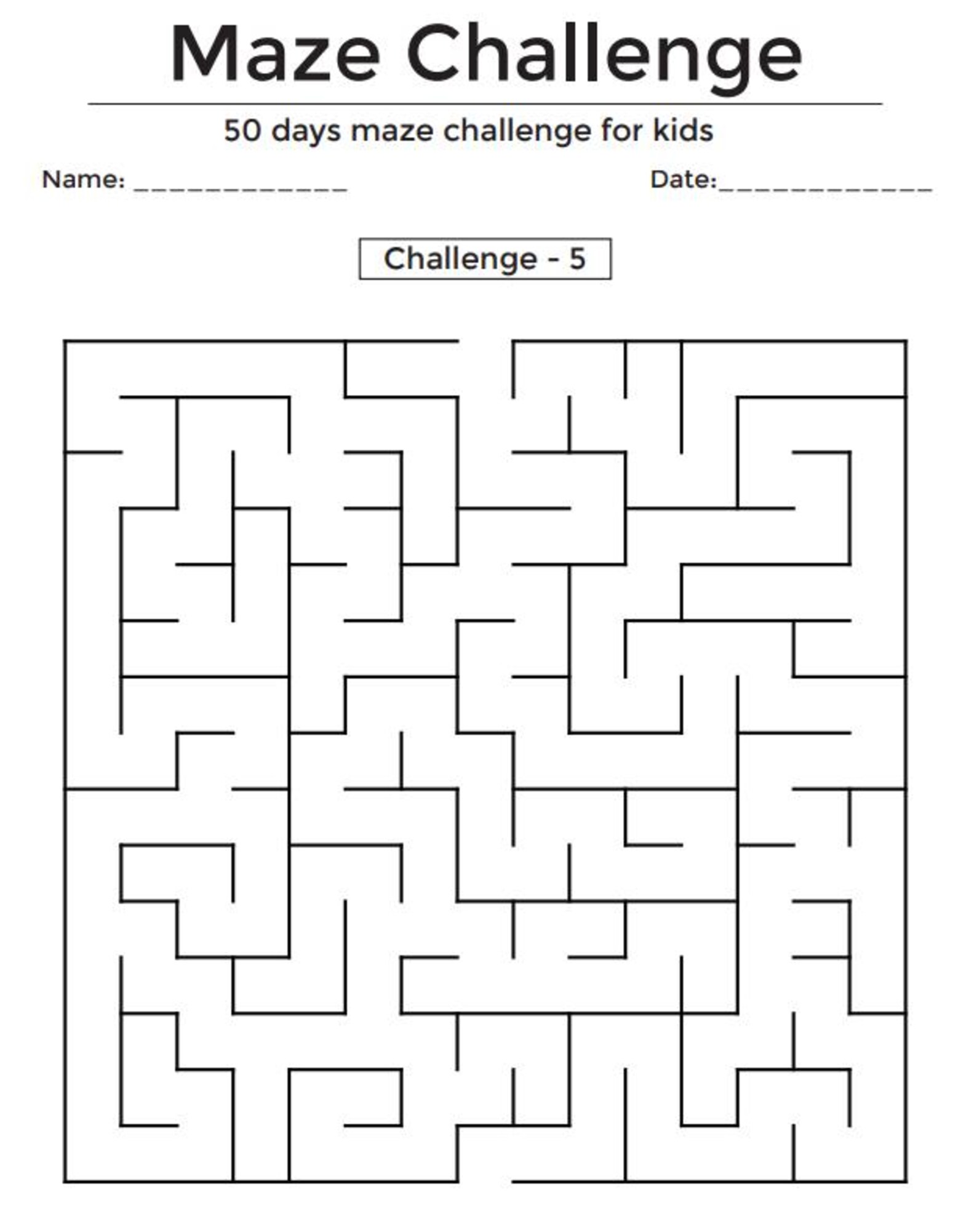 Printable Maze Challenge: Kids' Activity Sheets (instant Download) - Etsy