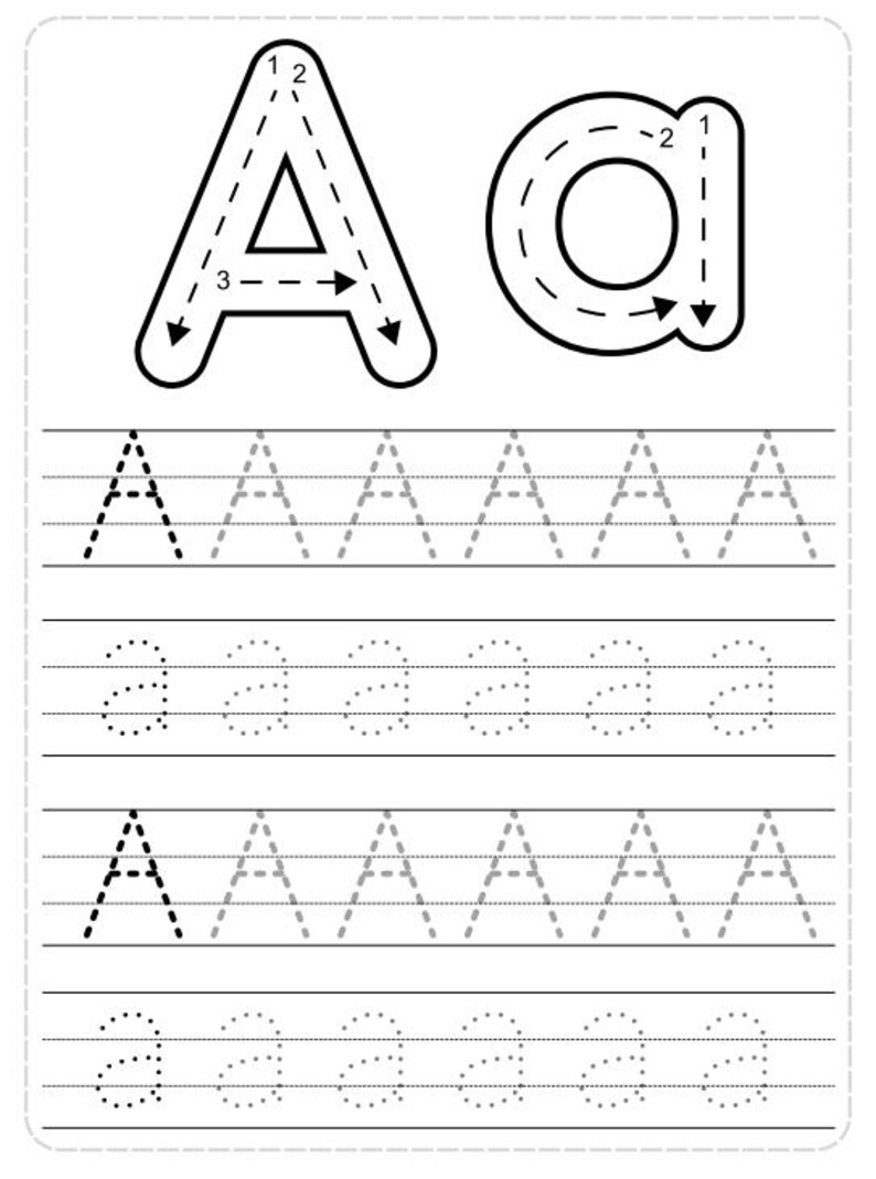 Printable Tracing Worksheets: Alphabet, Numbers, Shapes (PDF Download ...