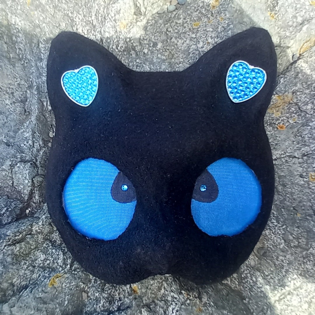 Therian Cat Mask With Big Blue Eyes and Crystal Blue Crystals in Eyes ...