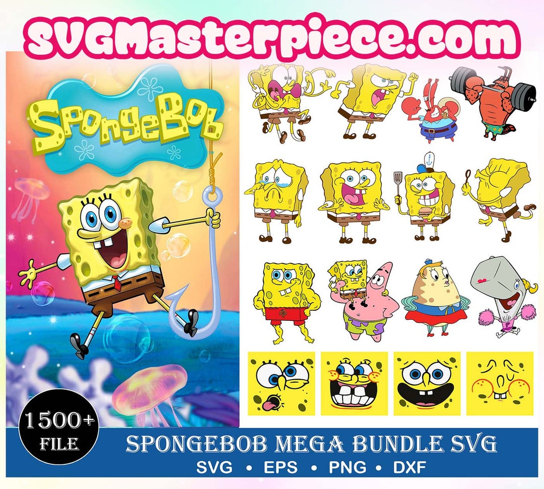 1000 Files Sponge Svg Bundle, Sponge Clipart Bundle, Cut Files for ...