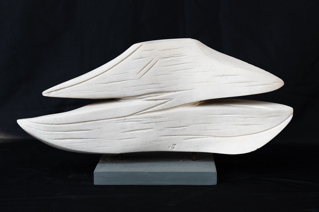 Abstract White Sculpture With Slate Base by Duff Browne - Etsy