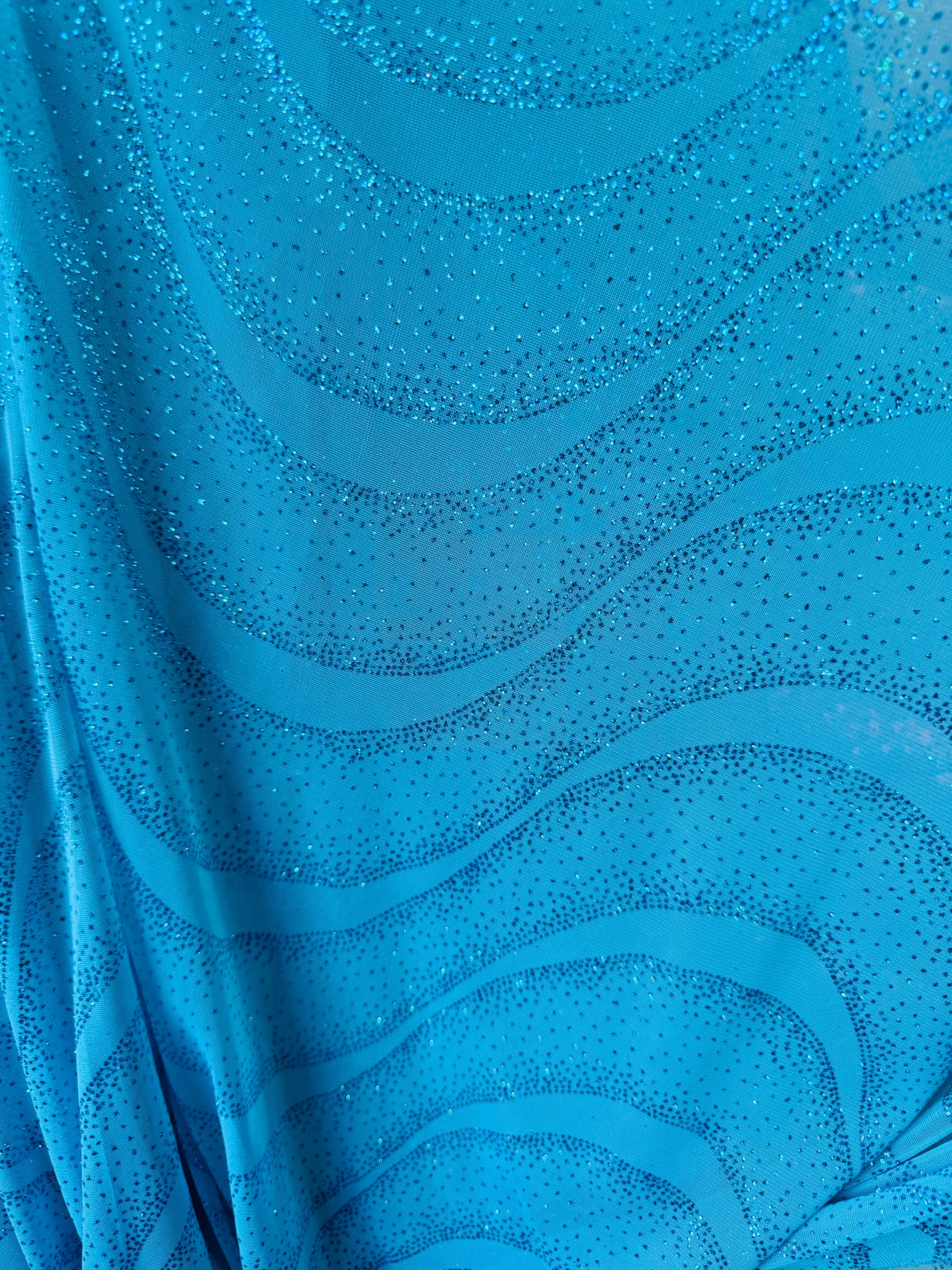 New Luxury Wavy Design on Mesh With Glitter 2-way Stretch 58/60” - Etsy