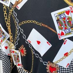 Multi Chain and Playing Cards Design Print on Poly Spandex 4way Stretch ...