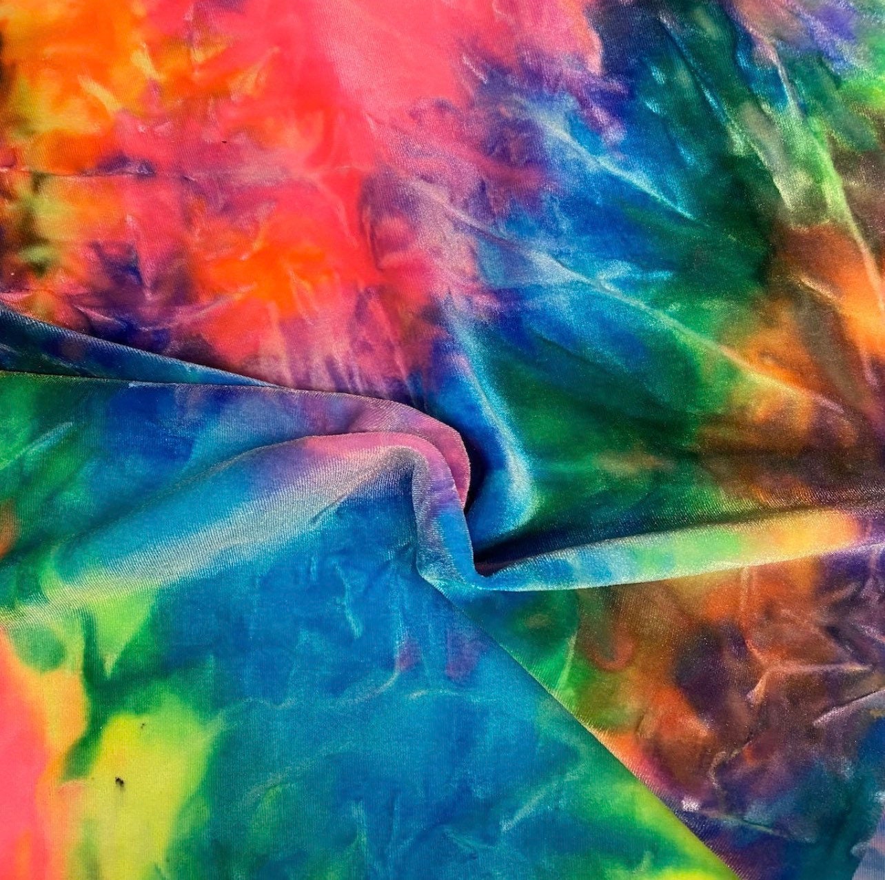 Rainbow Multi Pastel Tie Dye Luxury Stretch Velvet 4-way Stretch 58/60 ...