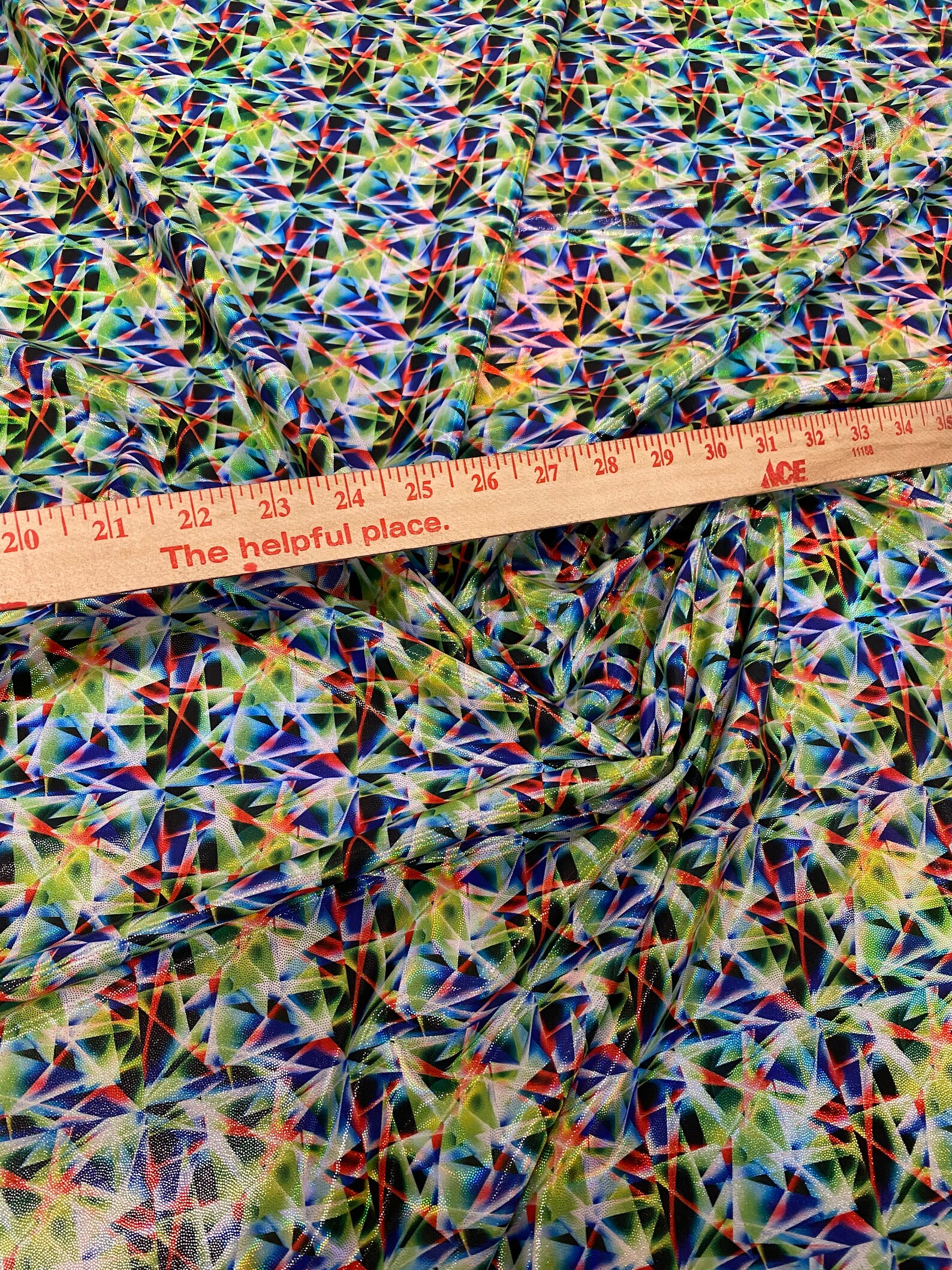 New 3D Glass Abstract Design Digital Foil Print Hologram Metallic Nylon ...