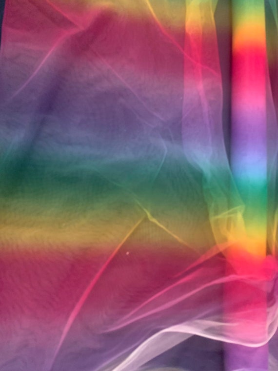 New Rainbow Design Print on Poly Stretch Mesh 2 Way Stretch | Etsy