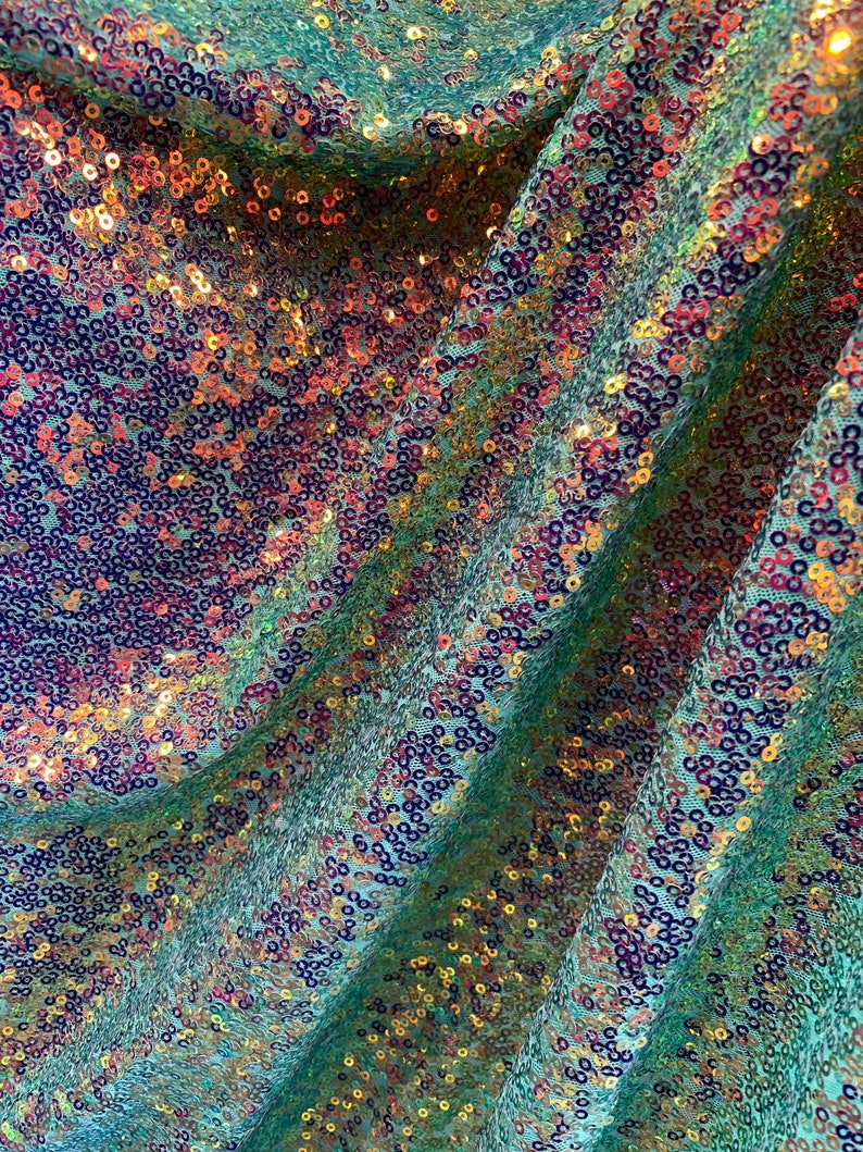 New iridescent sequins cosmic design 2tone glitz sequins on | Etsy
