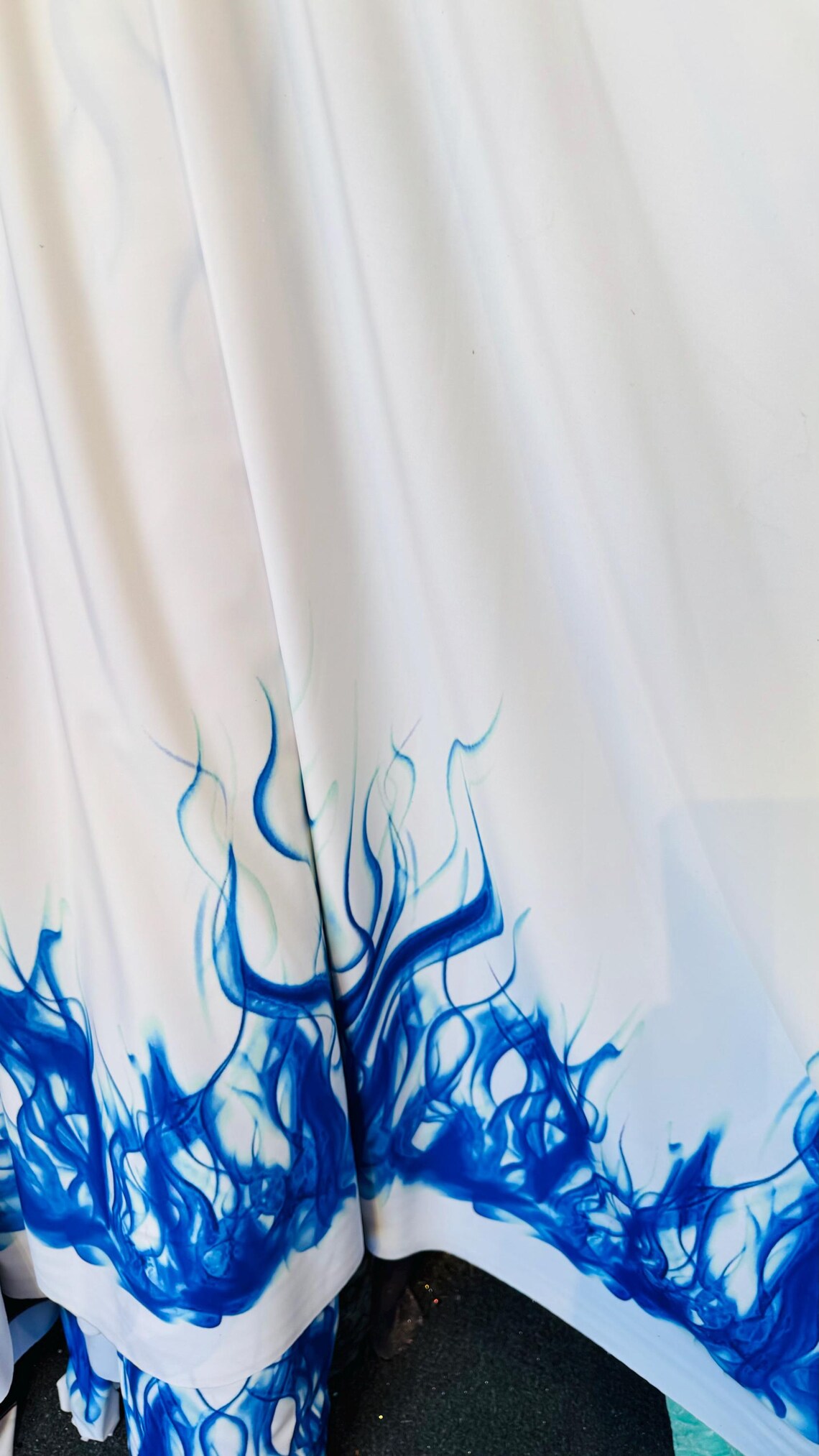 Flames Design Black/fire and White/sapphire Print on Great Quality of ...