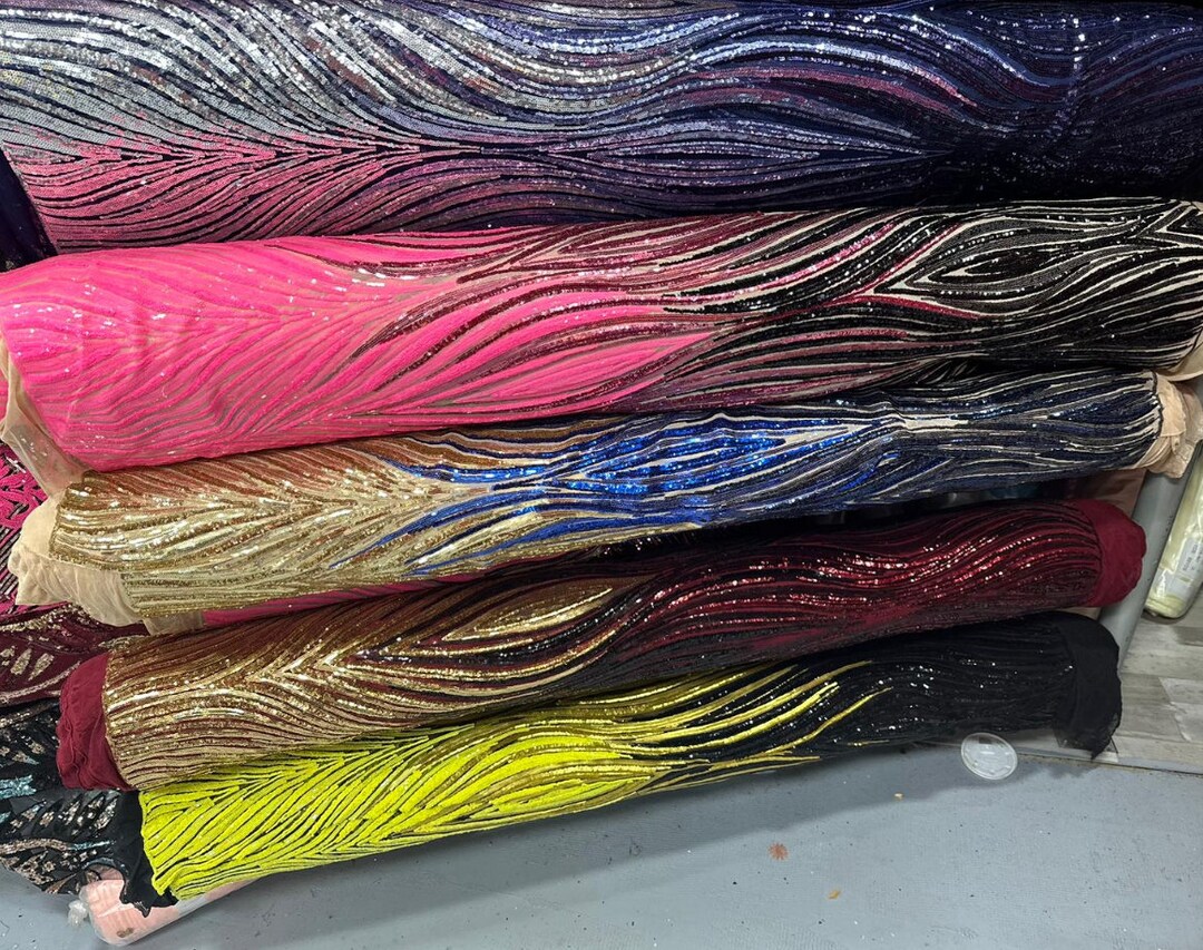 Luxury Paris Sequins Design Cosmic Sequins Embroidered on Power Mesh 4 ...
