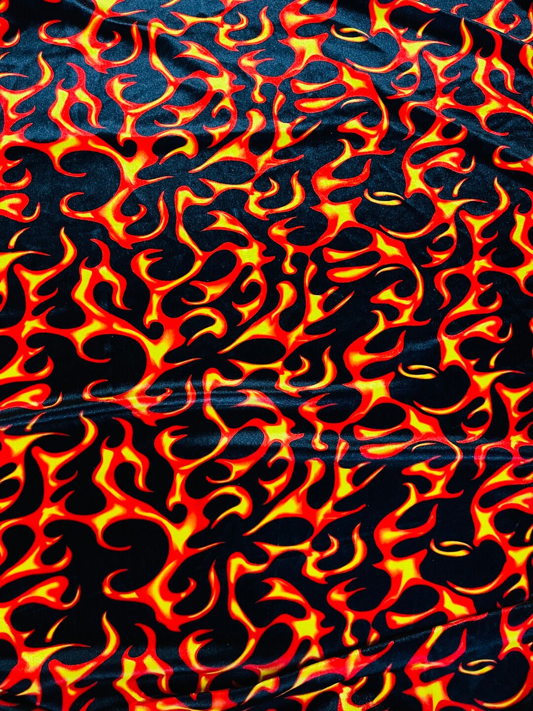 NEW Fire Design Black/red/orange Print on Great Quality of Stretch ...